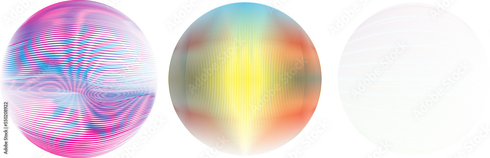 Set of spheres . Lines constructed transparent sphere .Vector ...