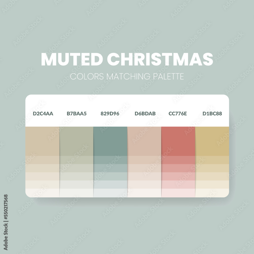 Color palette in Christmas colour themed collections. Color scheme or ...