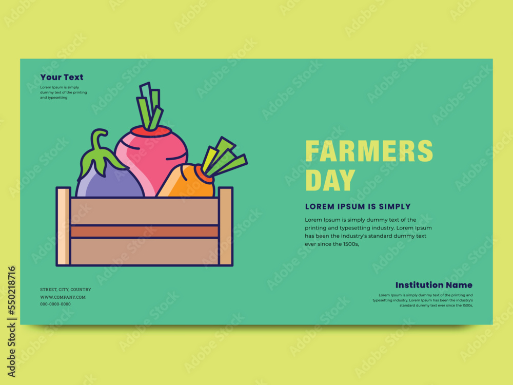 Farmers day poster Design banner template, Vegetables vector ...