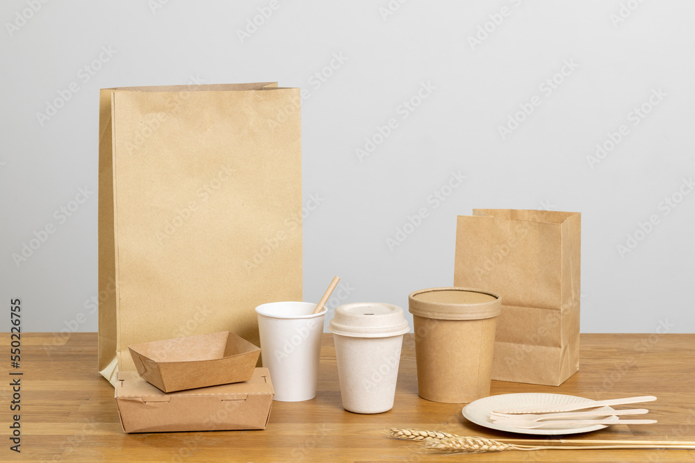 Eco friendly food packaging. Paper recycling zero waste natural ...