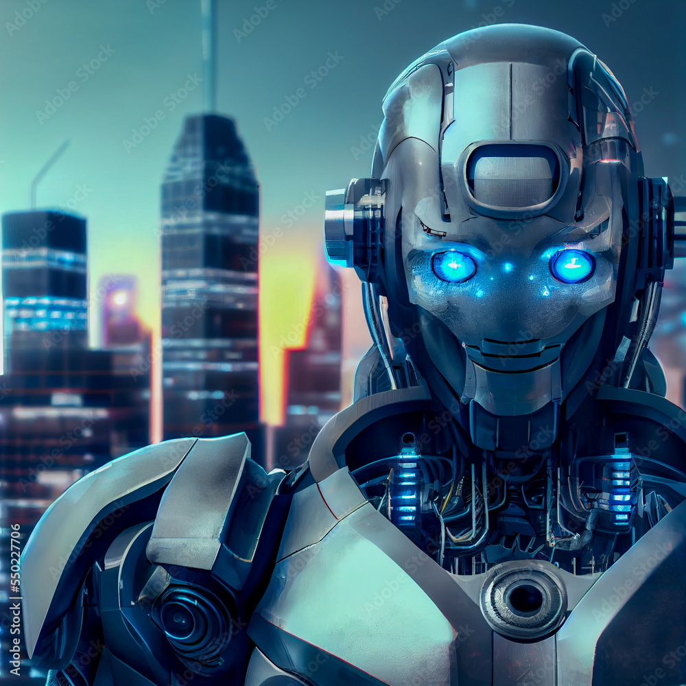 Stunning photorealistic cyborg portrait, ai generated illustration ...