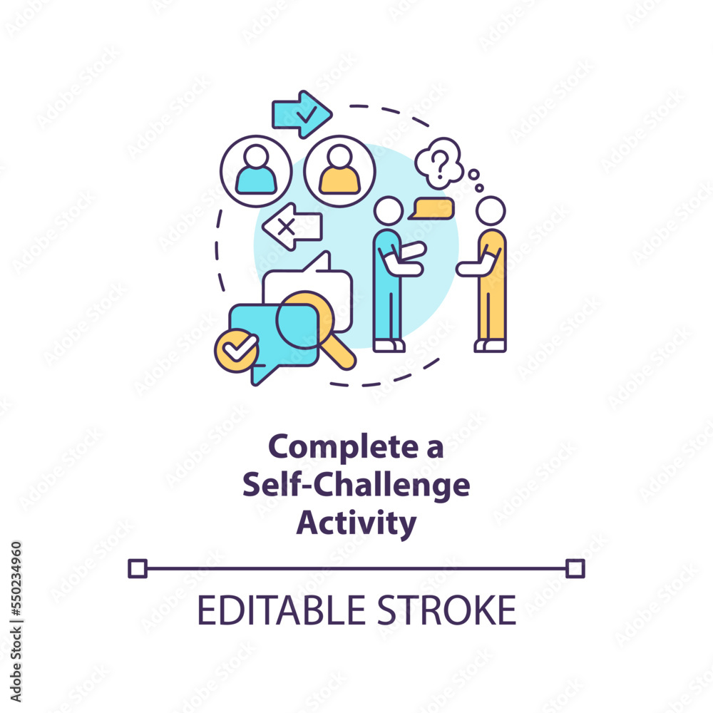 Complete self challenge activity concept icon. Dealing with ...