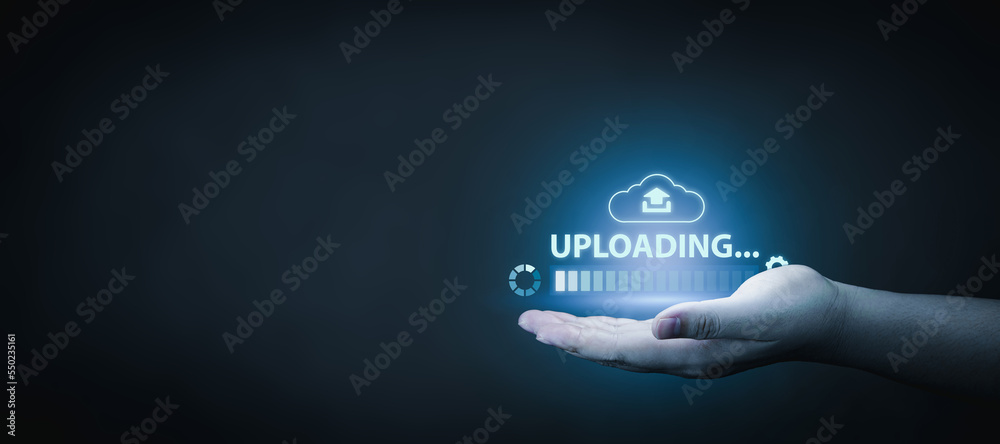 Data upload with modern technology operating system, big data ...