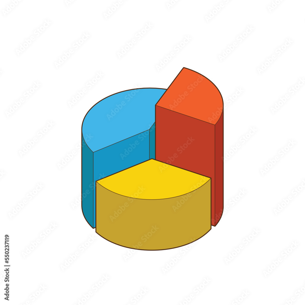 Donuts, Pie chart icons, isolated on the background. 3d, Isometric ...