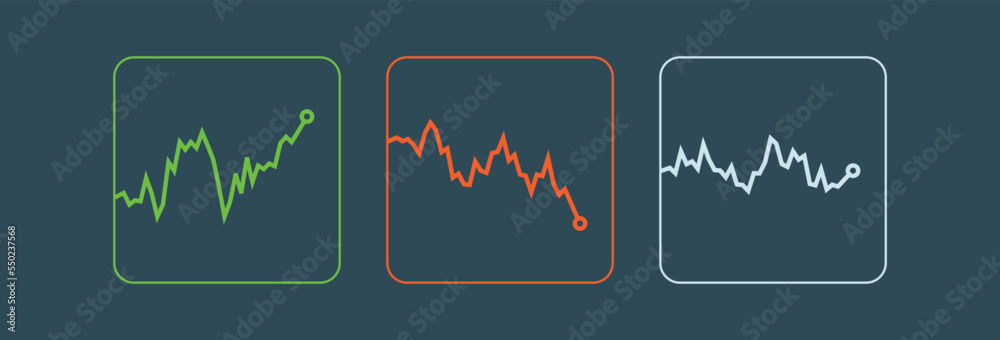 Trade chart vector illustration, desktop with forex trading. Financial ...