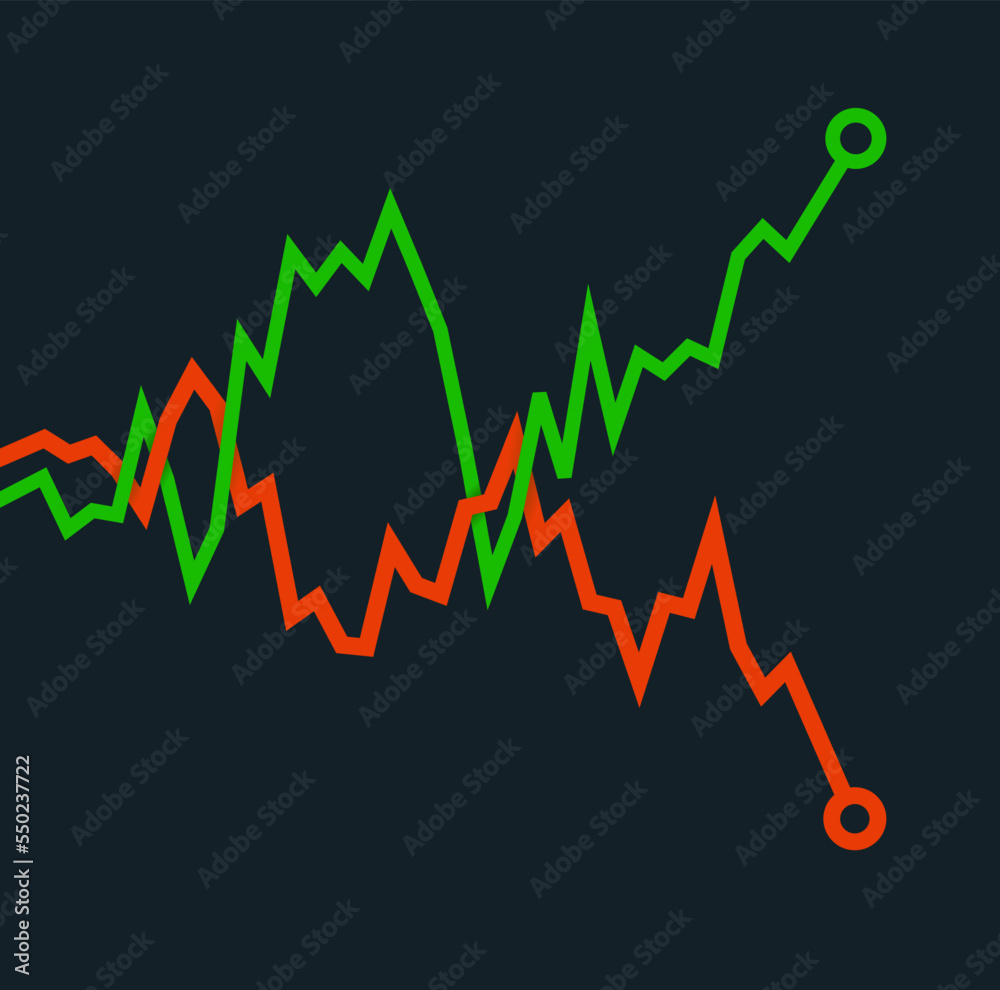 Trade chart vector illustration, desktop with forex trading. Financial ...