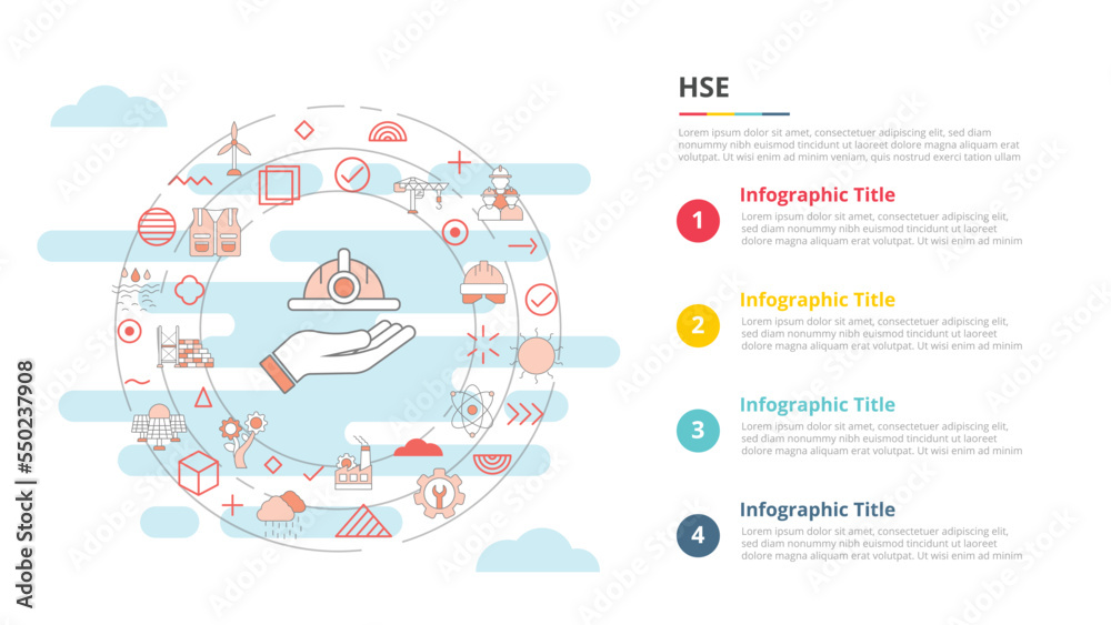 hse health safety environment concept for infographic template banner ...