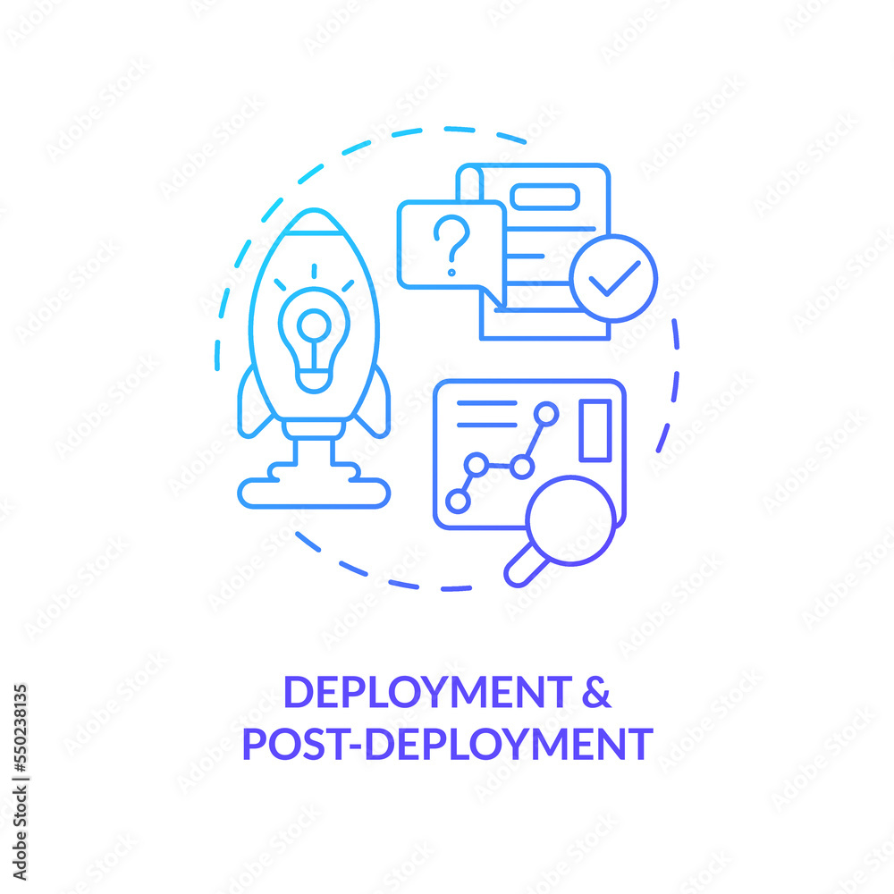 Deployment Blue Gradient Concept Icon Product Development Building Release Management Process