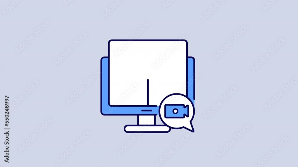 Animated screen sharing color icon. Showing desktop to colleagues ...