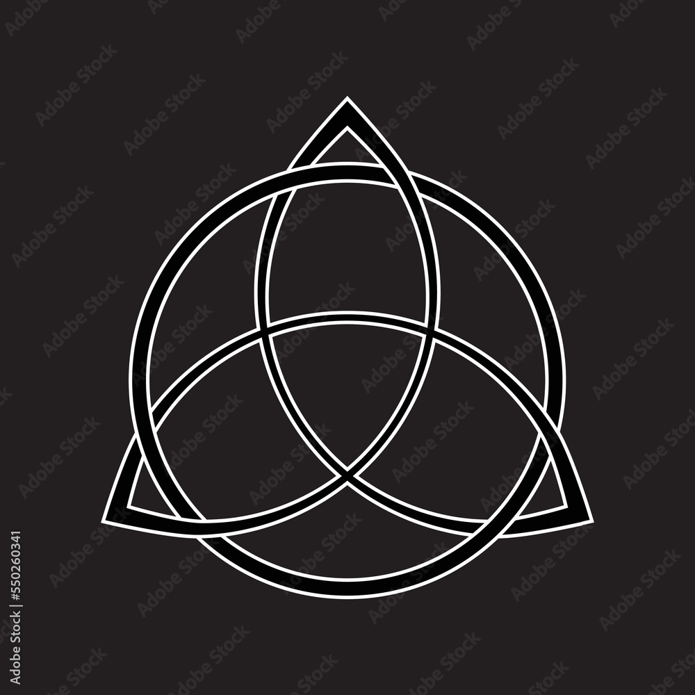 Vetor de Triquetra symbol set of celtic trinity knot vector icon. Triquetra symbol interlaced ...