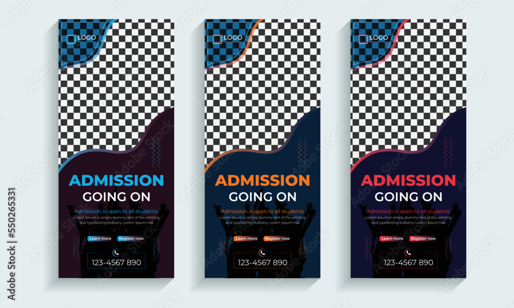 Admission open roll up banner design template, Back to school, college ...
