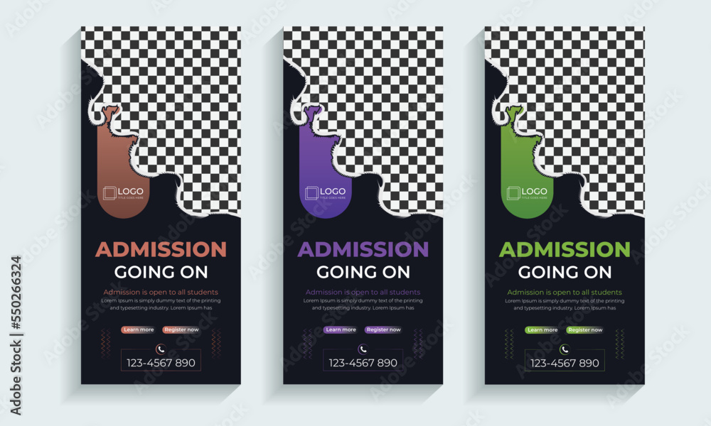 Admission open roll up banner design template, Back to school, college ...