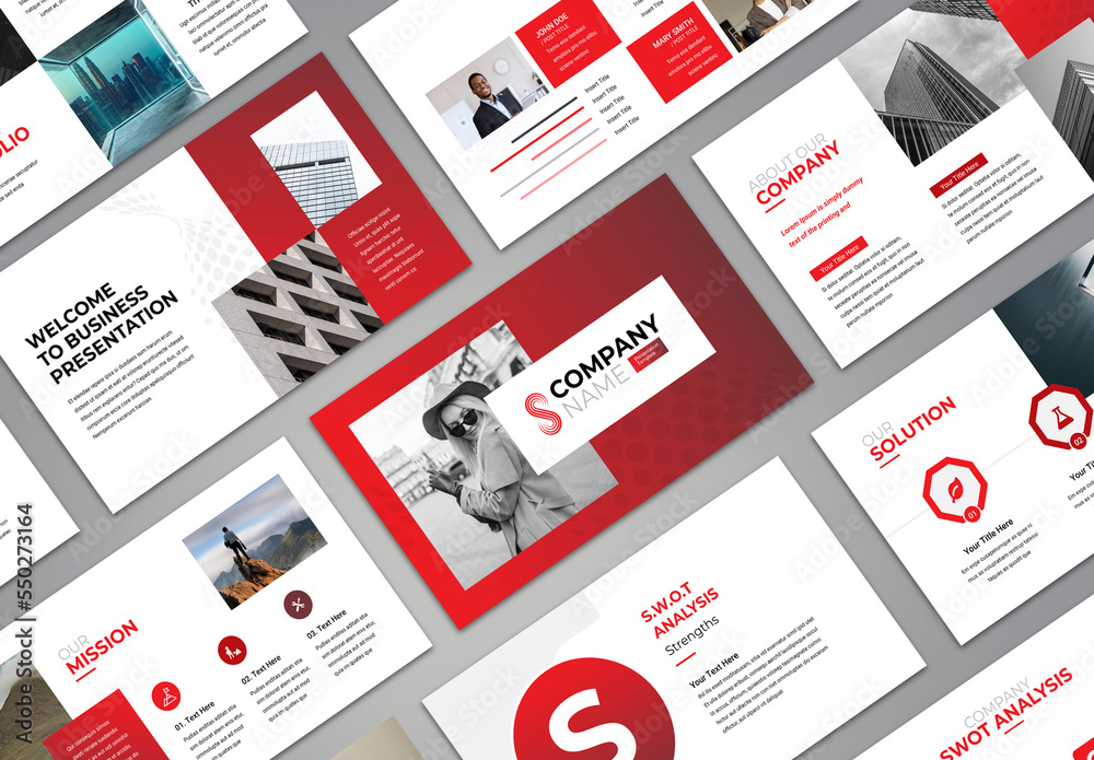 Clean Design Business Presentation Template Stock Template | Adobe Stock