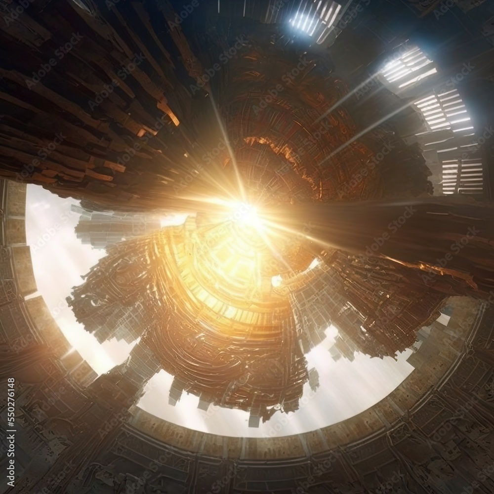 A massive alien space station under construction. Dyson sphere. Immense ...