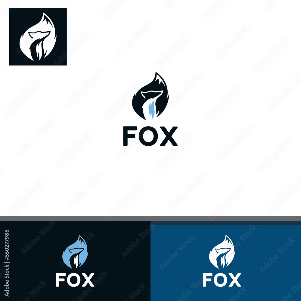 simple fox company logo, silhouette of abstract coyote vector ...
