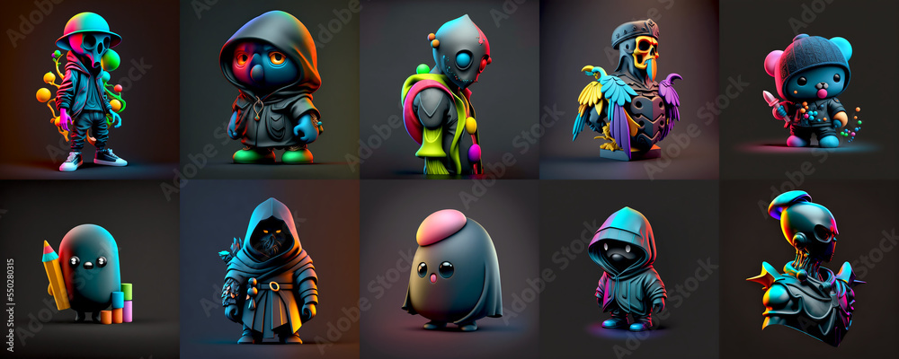 Character, icon, avatar, 3d, background, digital illustration Stock ...