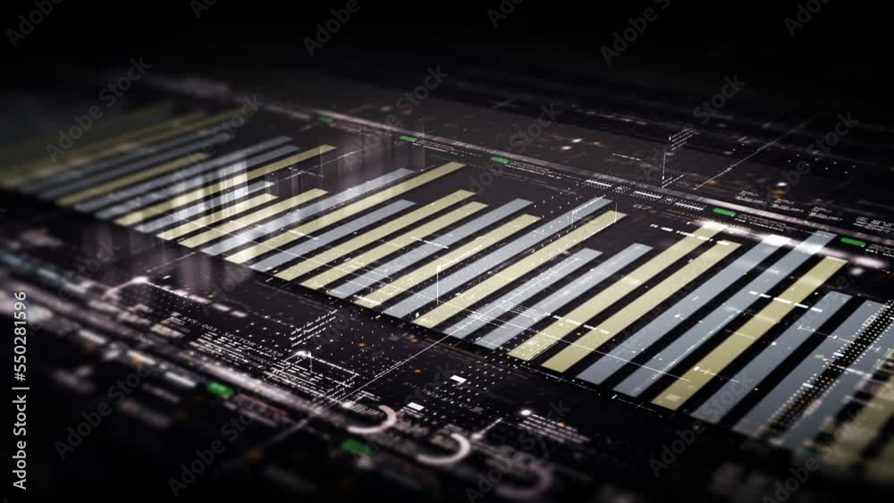 Futuristic motion graphic user interface head up display screen with ...