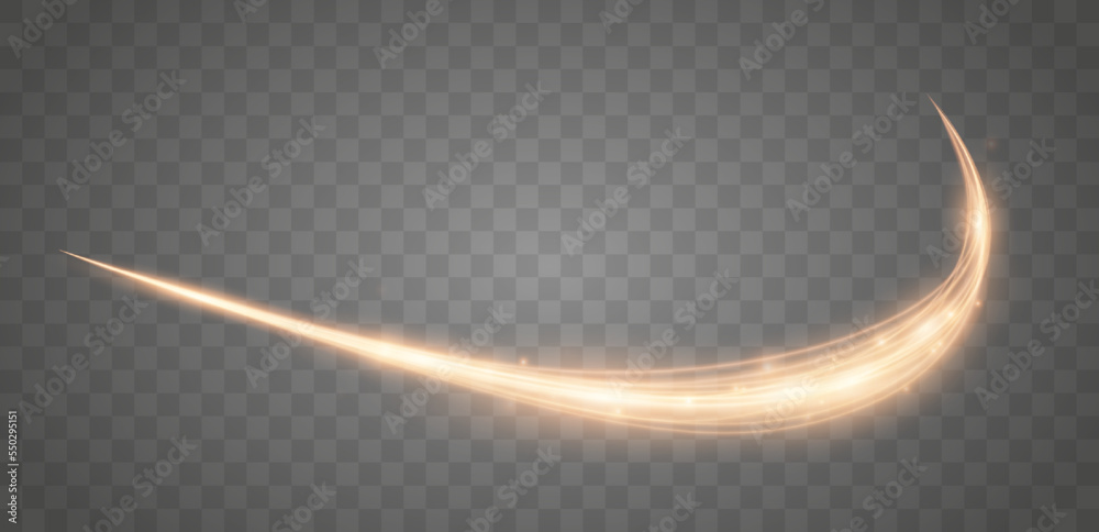 Shining lines. Glowing Trail Wave Vector Light Effect. Vector ...