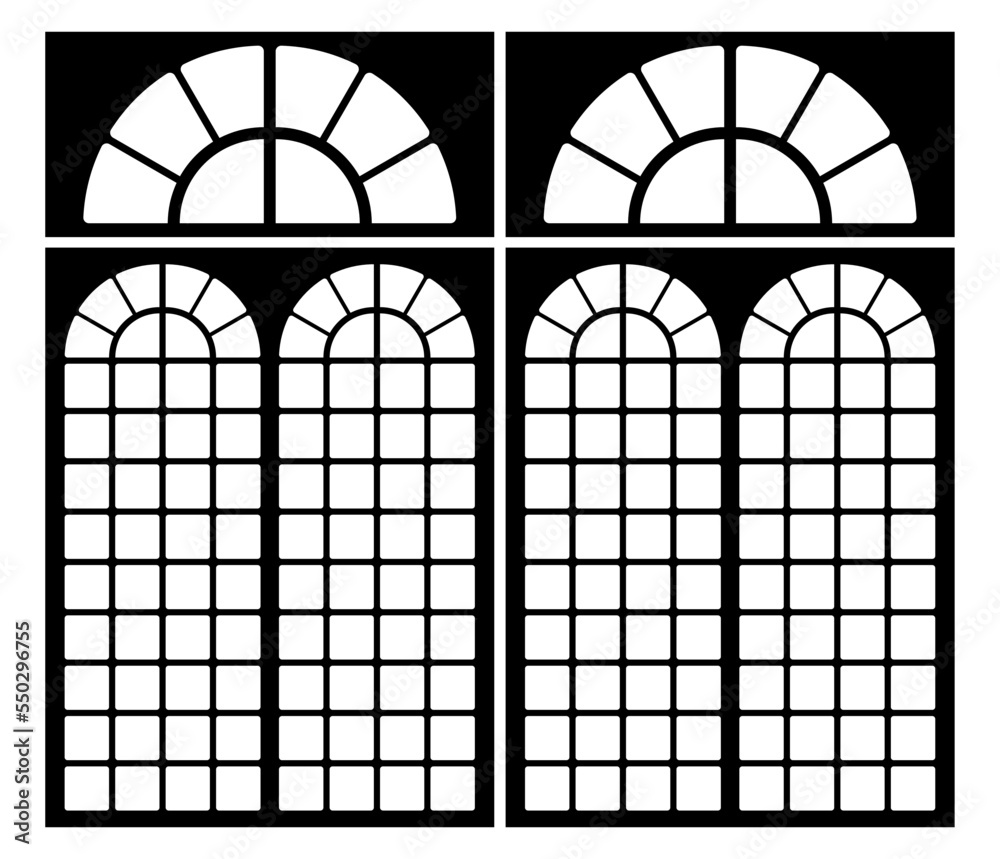 Window frames. Vintage framing windows, blank decorative glass frame ...