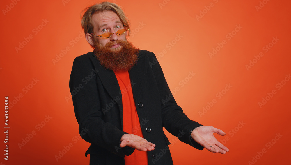 Man raising hands asking what why reason of failure demonstrating ...