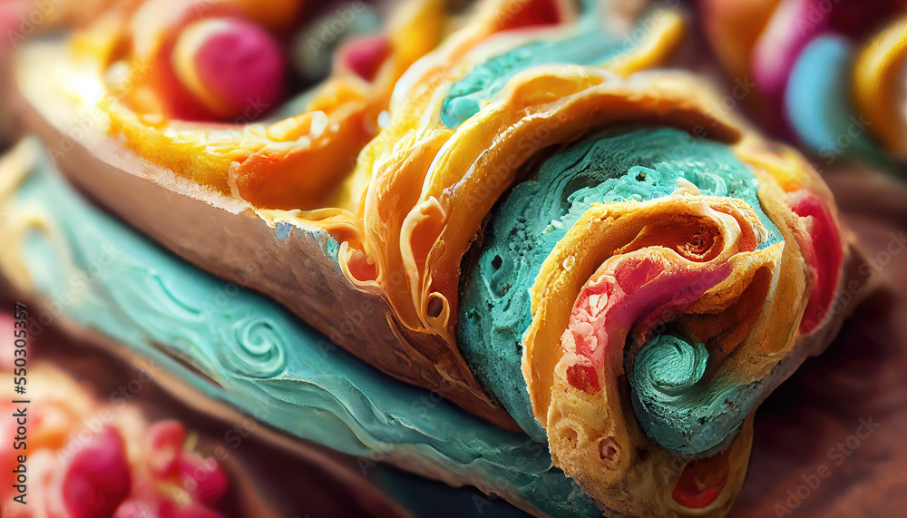 Colorful cake batter swirls as abstract background texture Stock ...