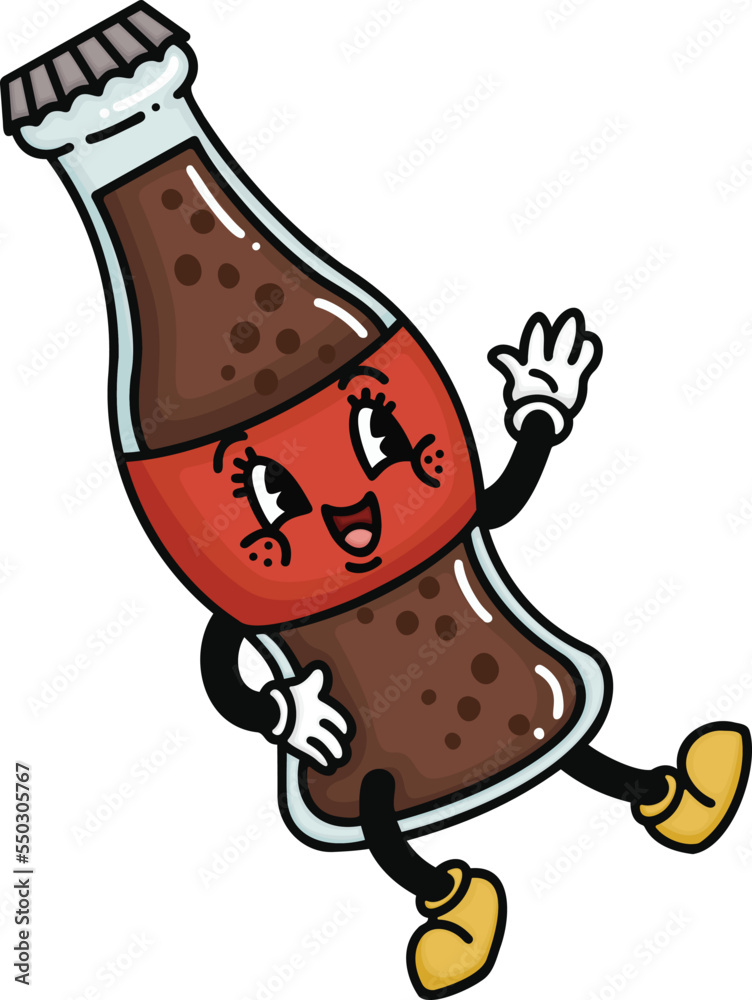a vector of a cute cartoon cola drinks Stock Vector | Adobe Stock