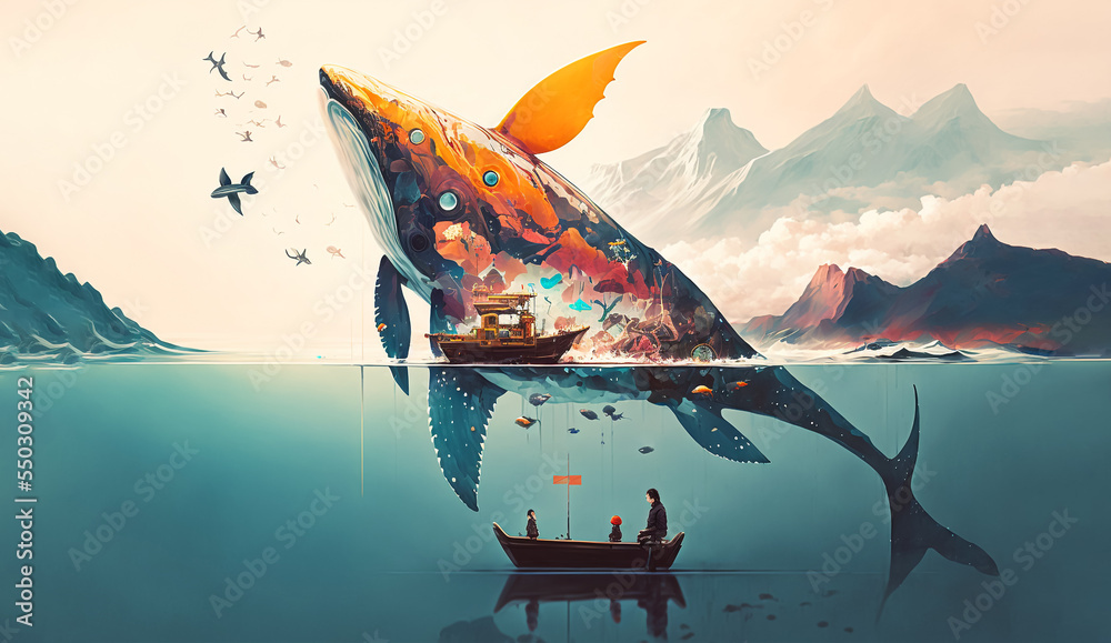 Whale Painting Abstract