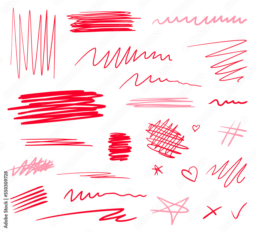 Hand drawn lettering underlines on white. Colored backgrounds with ...