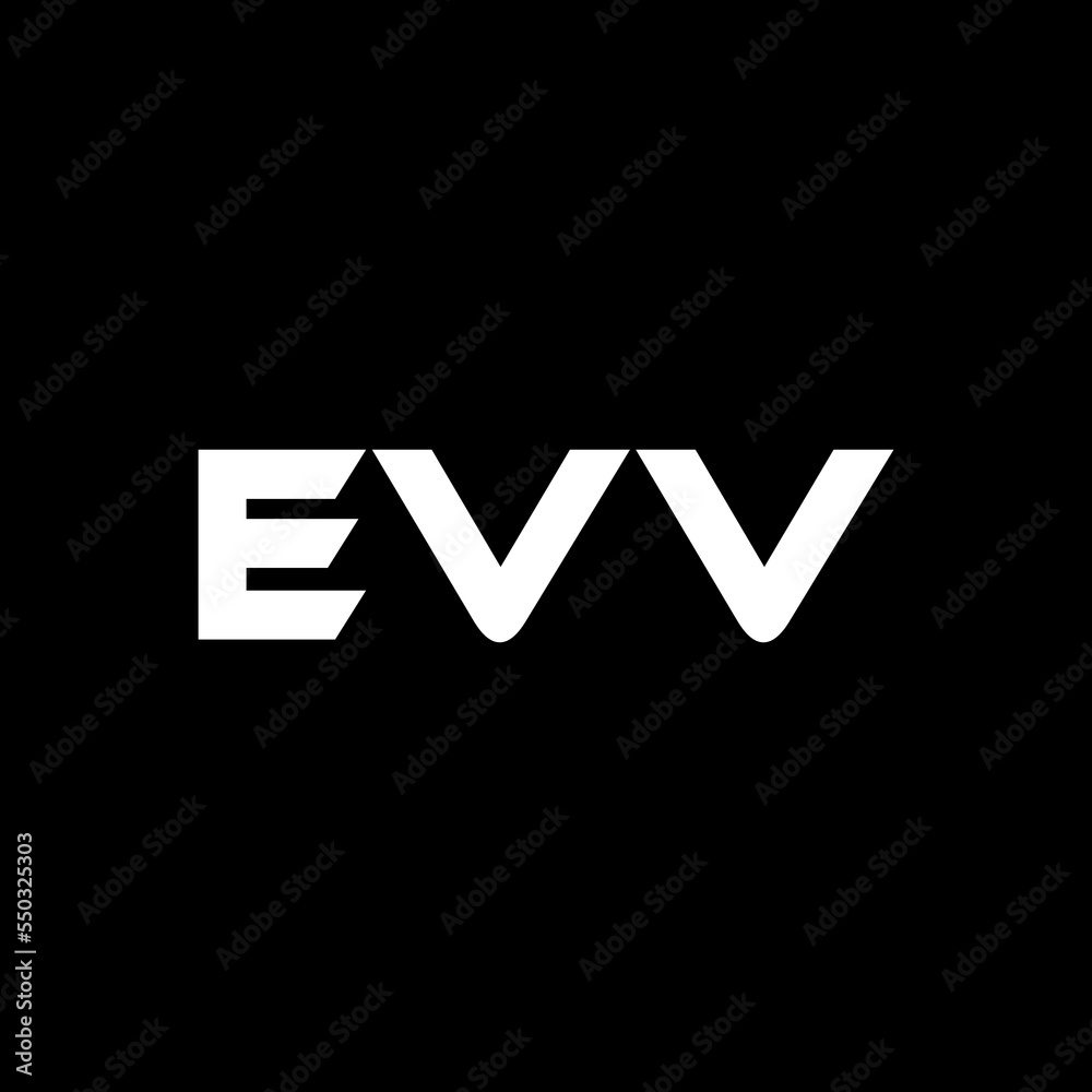 Vecteur Stock EVV letter logo design with black background in ...