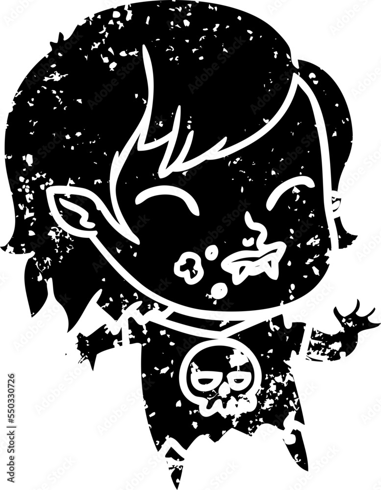 cartoon vampire girl with blood on cheek Stock Vector | Adobe Stock