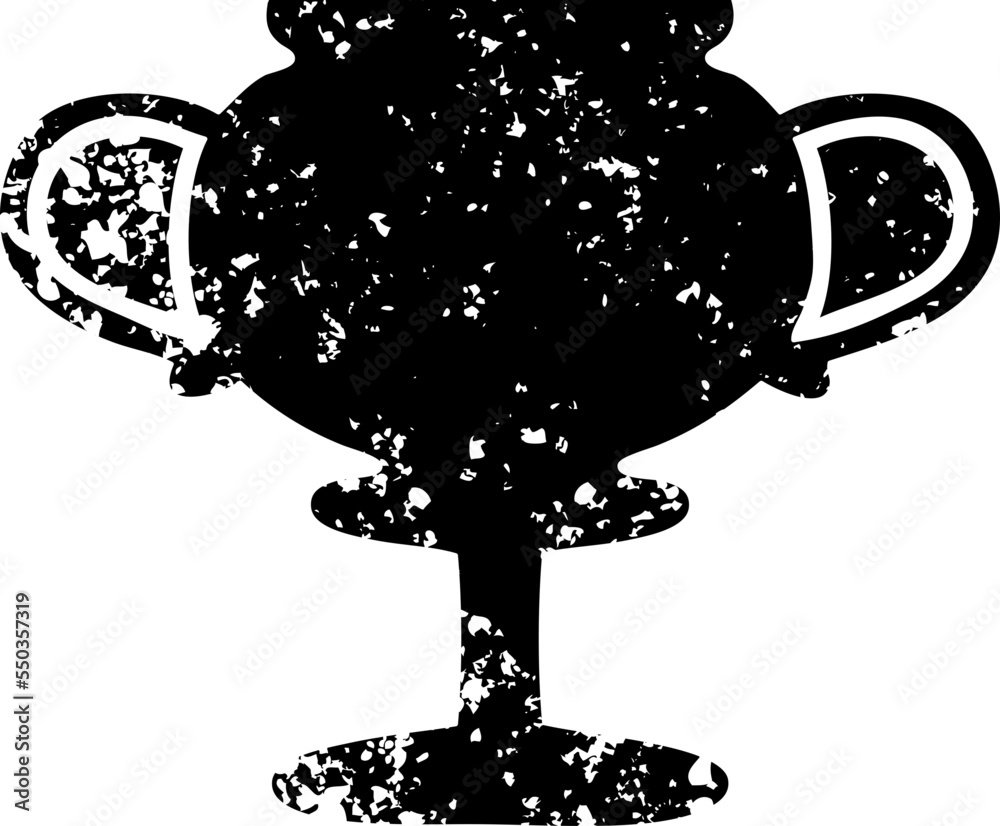 outline cartoon of a gold trophy Stock Vector | Adobe Stock