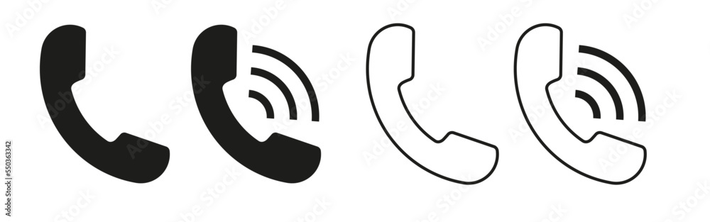 Contact us.Telephone, communication. icon in flat style. Vector ...