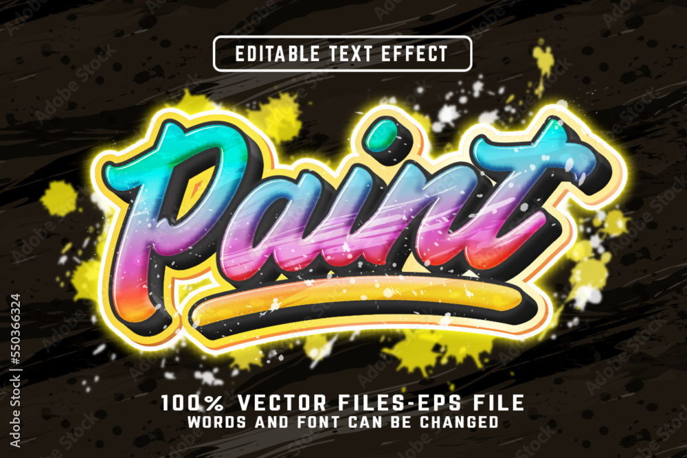 Poster Paint text effect editable modern lettering typography font ...