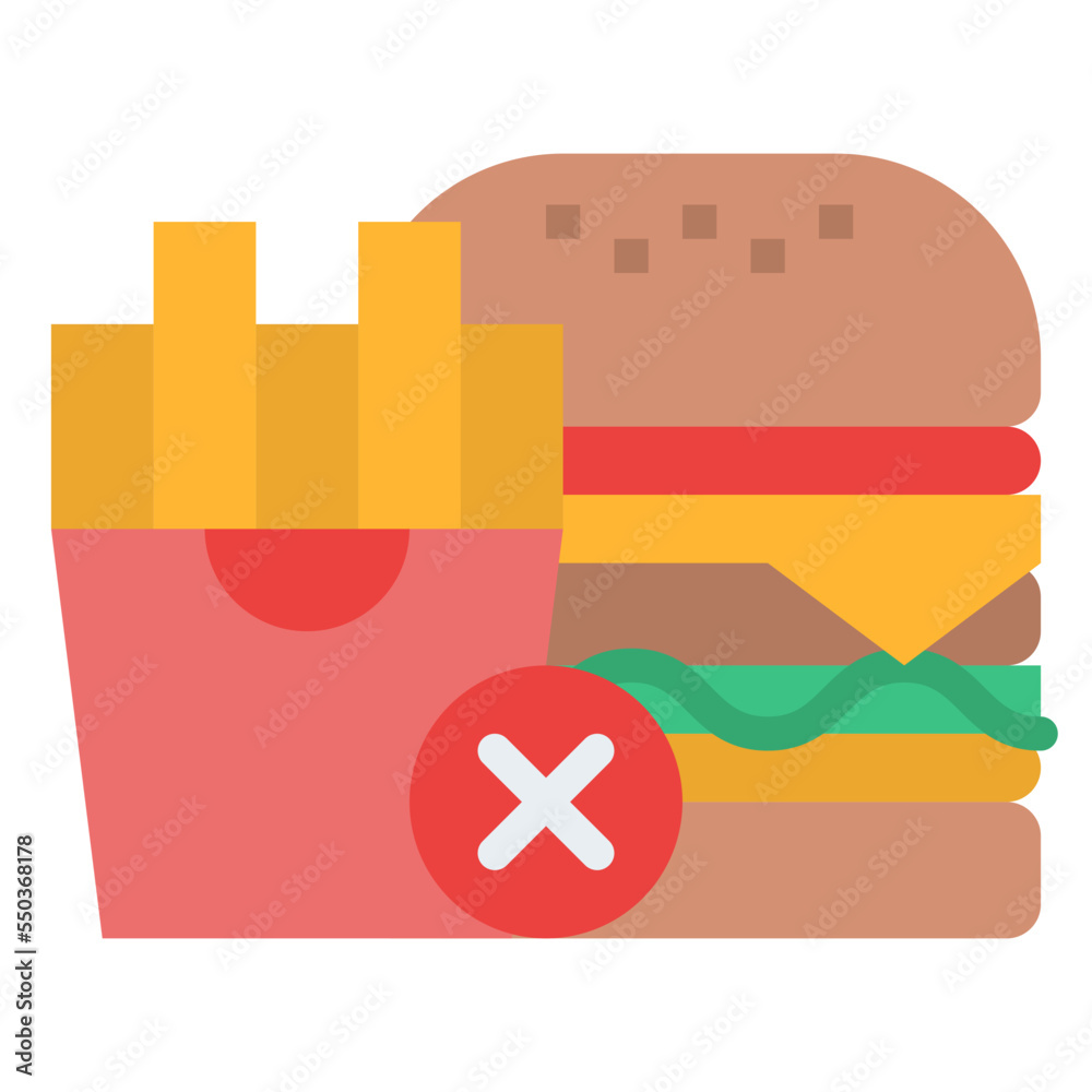 avoid fast food fat diet junk food icon Stock-Vektorgrafik | Adobe Stock