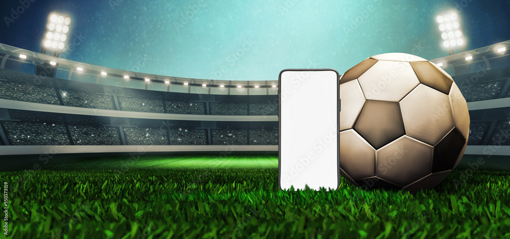 Football stadium, bet 3D rendering concept, template. A low angle view ...