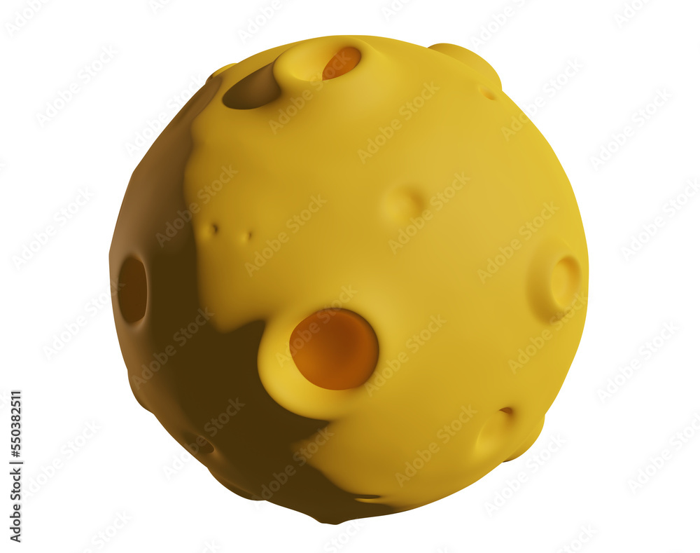 Cartoon Cheese Moon Stock Illustration | Adobe Stock