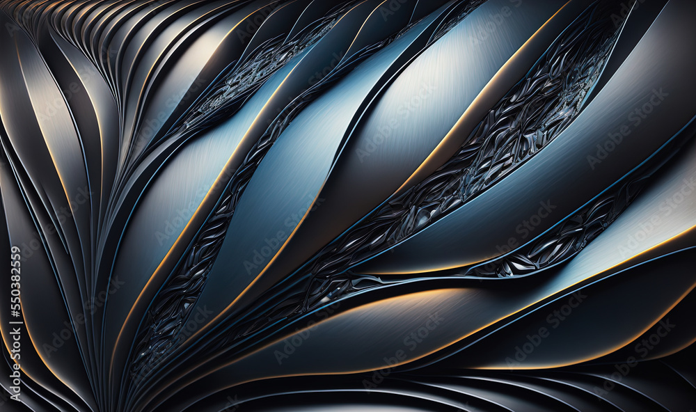 blue metallic modern pattern with curves as background, midjourney ...