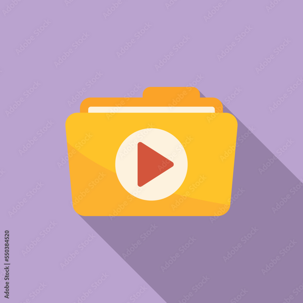 Movie folder icon flat vector. Montage film. Motion edit Stock Vector ...