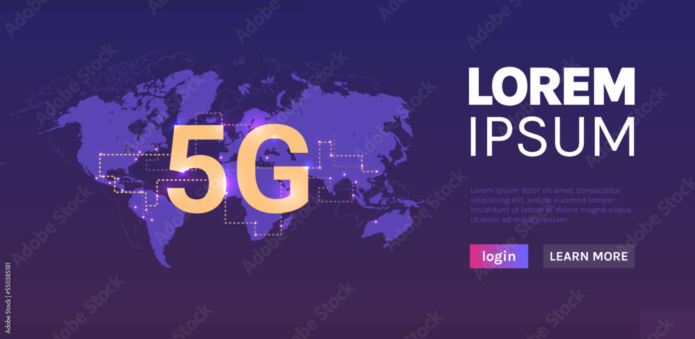 5g internet connection technology and worldwide wireless mobile ...
