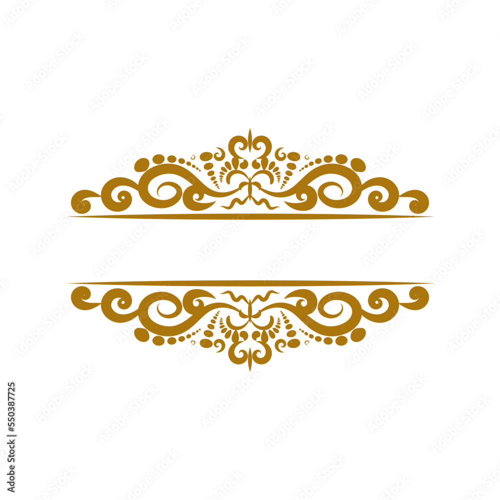 Vector vintage royal title border or text frame ornament elements ...