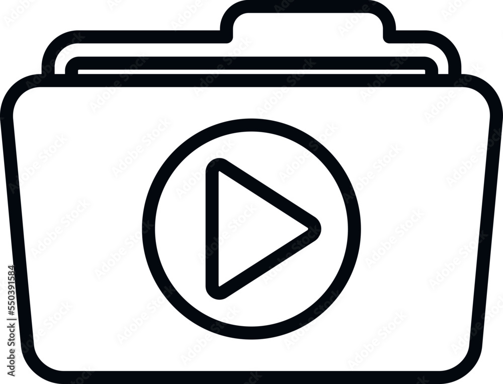 Movie folder icon outline vector. Montage film. Motion edit Stock ...