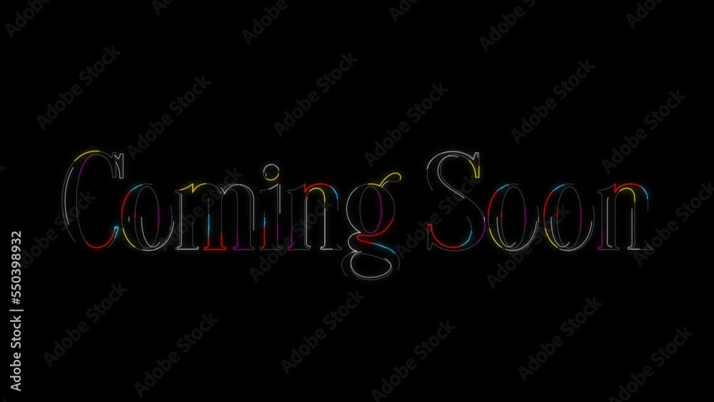 Coming Soon Neon Lights on Transparent Background with Text Animation ...