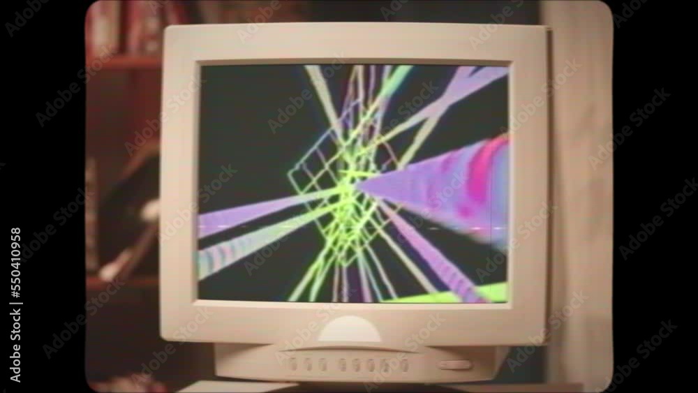 Retro pc with chroma key green screen, Old computer studio close-up ...