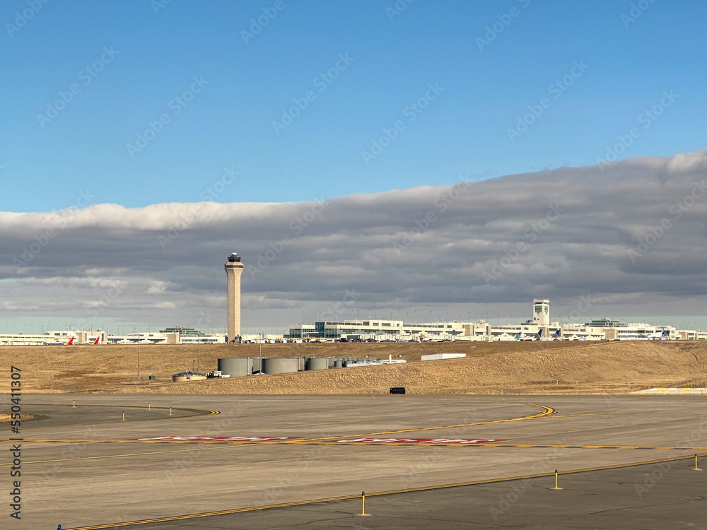 Denver International Airport Outside View of Control Tower and Jeppesen ...