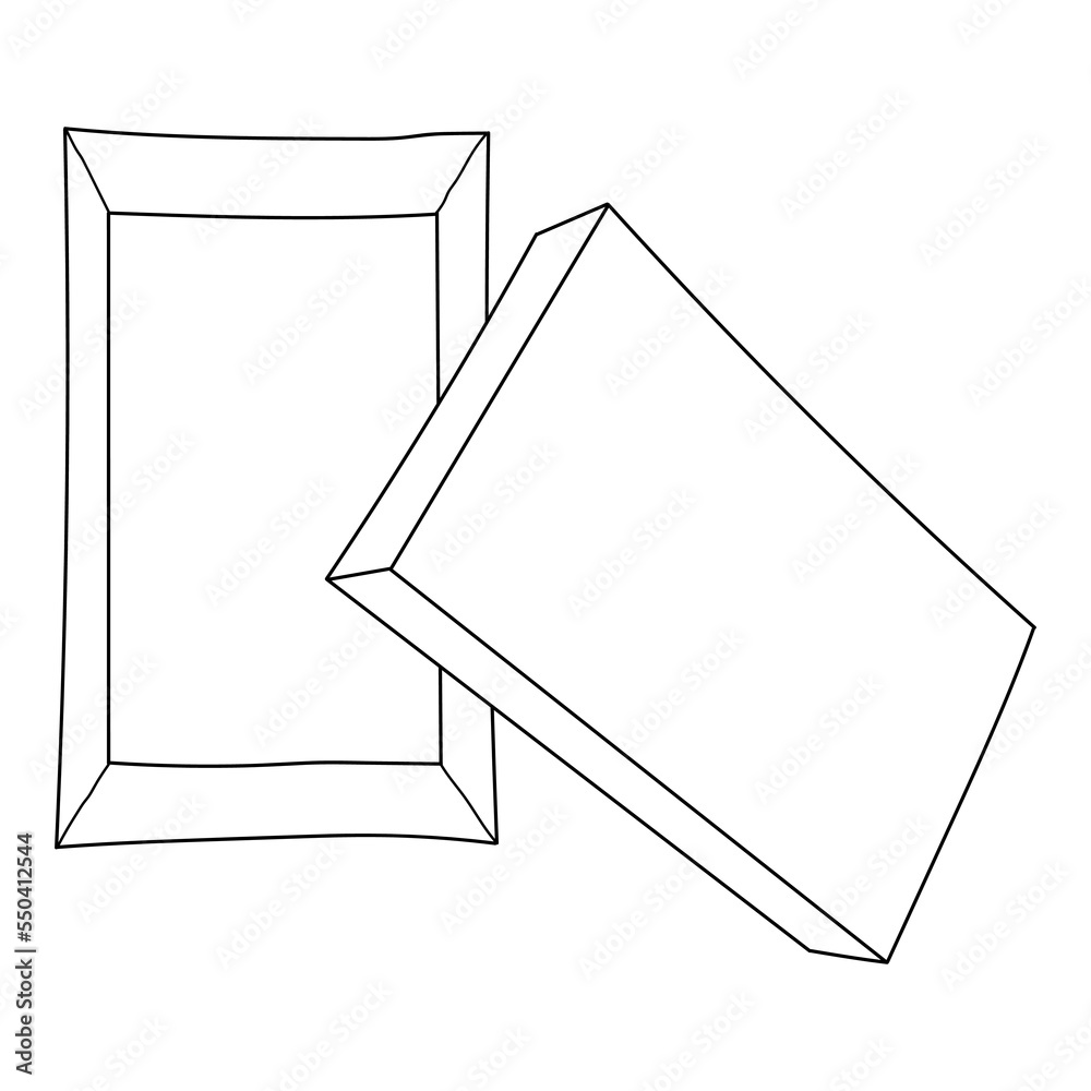 Top view simple empty shoebox mockup isolated on white background ...