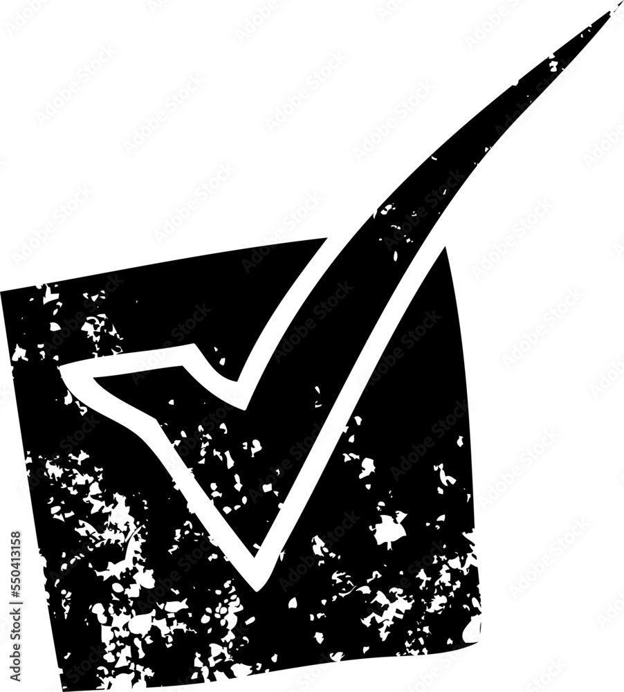 line drawing cartoon tick mark Stock Vector | Adobe Stock