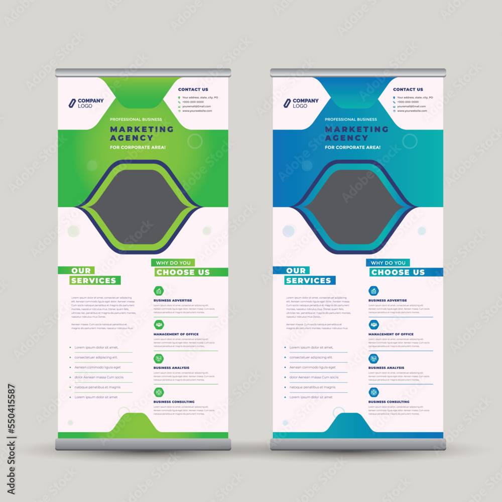 Corporate Business RollUp Banner Design or Stand Up Banner or Vertical ...