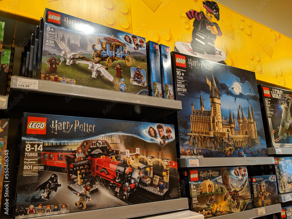 Lego Harry Potter toys for sale inside Lego Store Stock Photo | Adobe Stock
