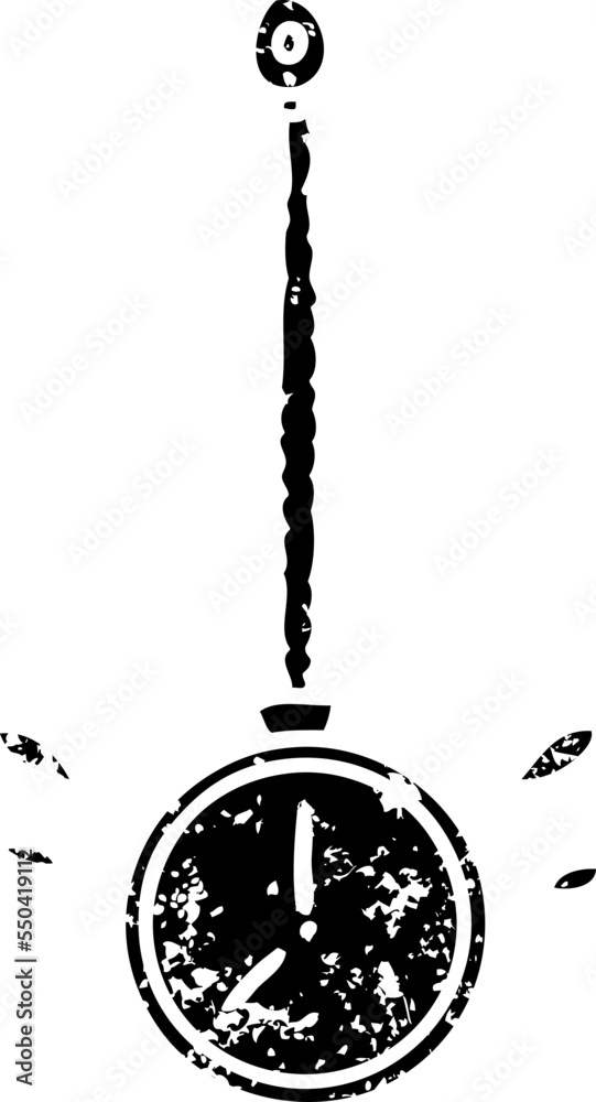 line drawing of a swinging gold hypnotist watch Stock Vector | Adobe Stock