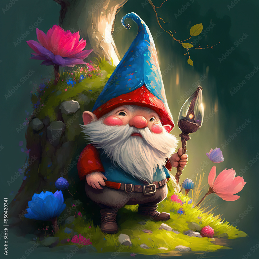 Garden gnome, concept art, digital painting, AI assisted finalized in ...